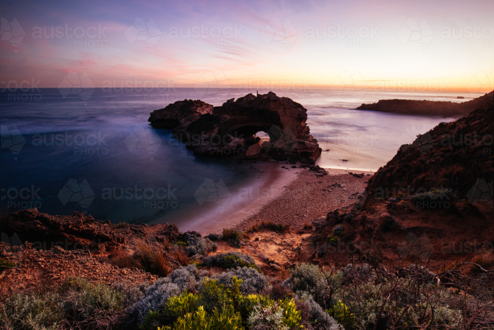 Image of The famous London Bridge at sunset in Portsea, Victoria ...