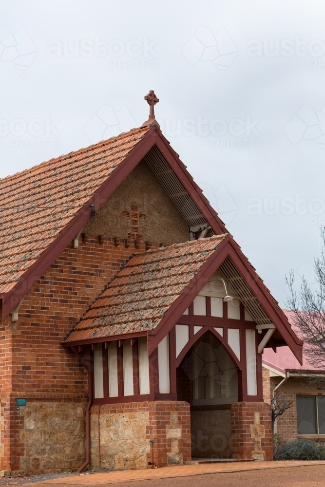 Image of The front entrance of an Anglican Church - Austockphoto