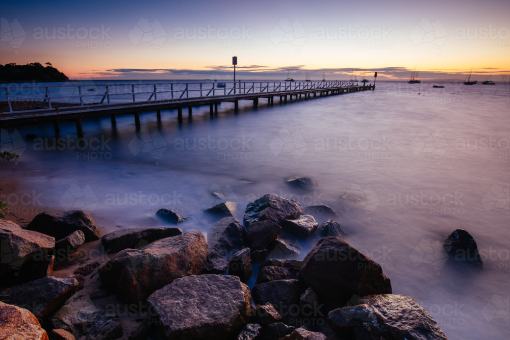 Image of The iconic Cameron's Bight Jetty on a cool winter's morning at ...