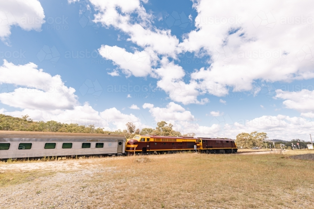 Image of The iconic 'Southern Aurora' passenger train stopped at remote ...
