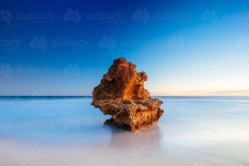 Image of The idyllic Number Sixteen Beach at sunset in Rye, Victoria ...