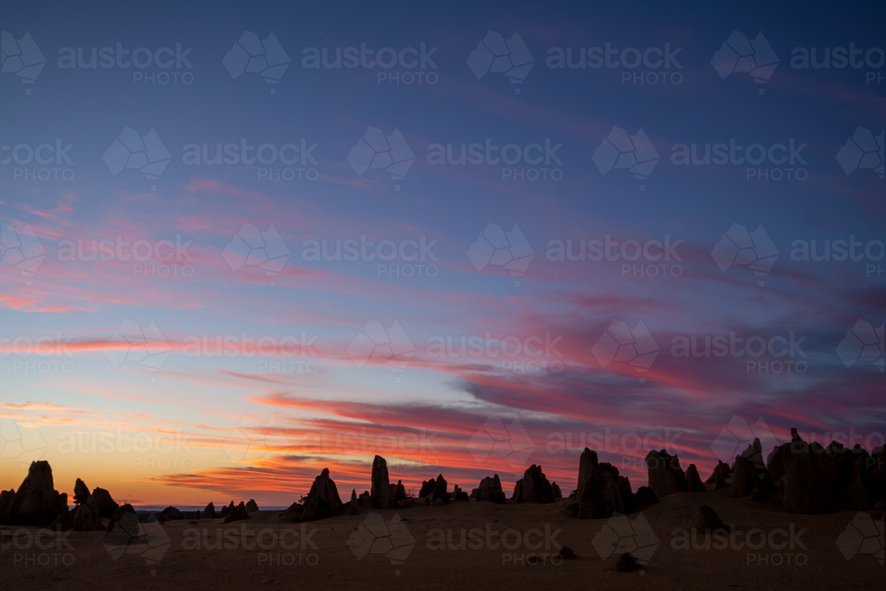 Image of The lunar-like Pinnacles during sunset in Western Australia ...