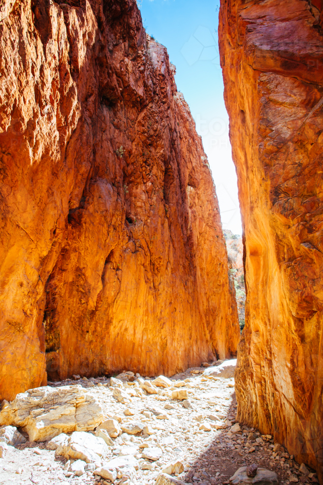 Image of The Standley Chasm and its tall rock formations in MacDonnell ...