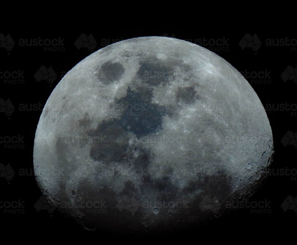 Image of Three Quarter moon - Austockphoto