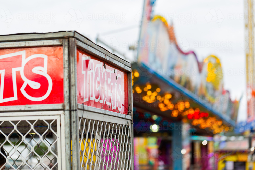 Image of Tickets booth at sideshow alley at country show - Austockphoto