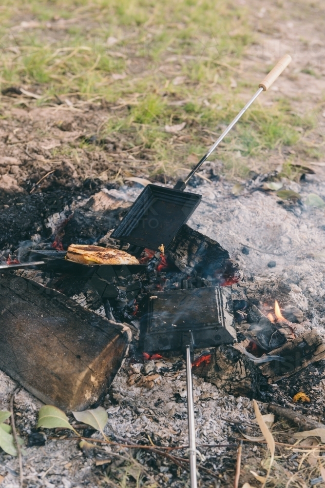 Image of Toasted sandwiches, or jaffles, made on the campfire ...