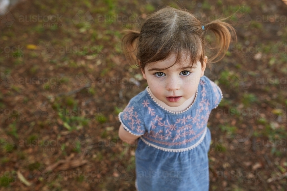 Image of Toddler looking at camera - Austockphoto