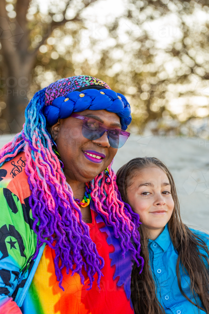 Image of Torres Strait Islander nine year old boy with long hair ...