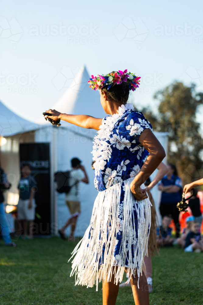 Image of Torres Strait Islander woman dancing and performing at ...
