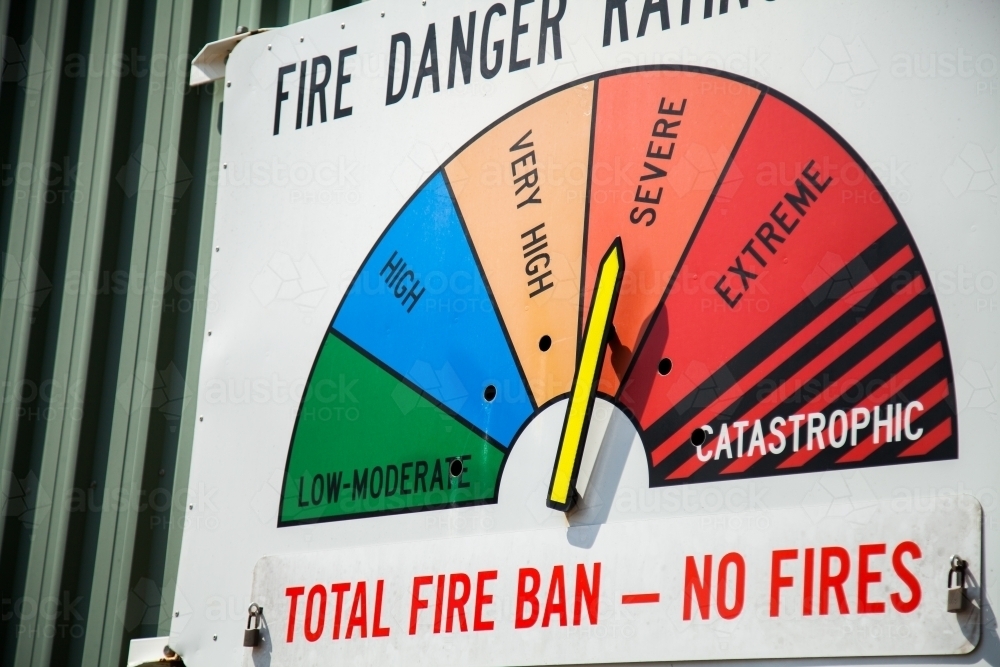 Image of Total fire ban no fires and fire permits suspended sign on ...