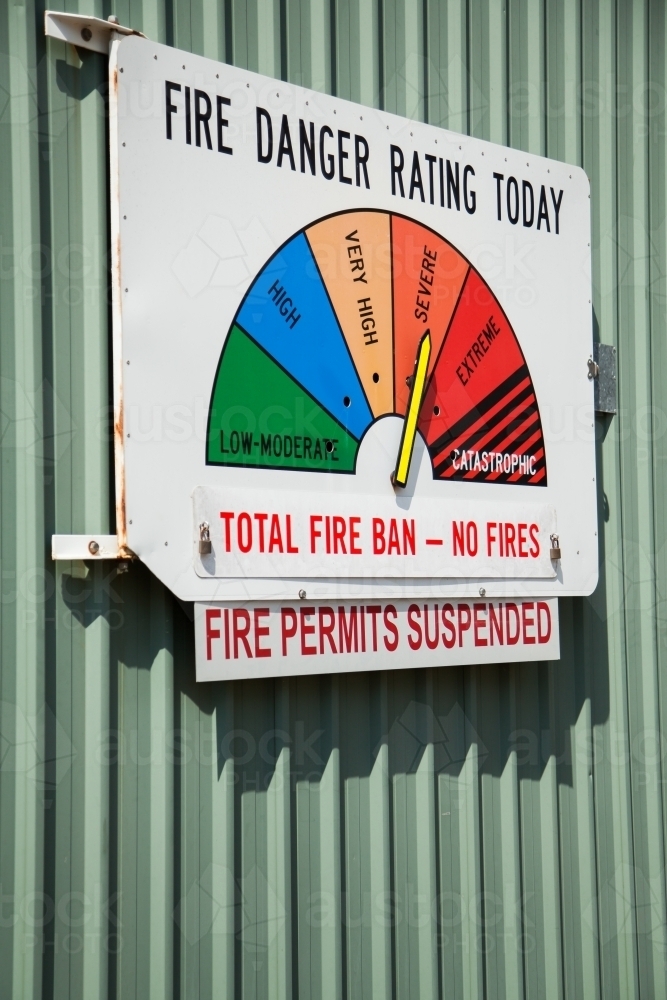 Image of Total fire ban no fires and fire permits suspended sign on ...