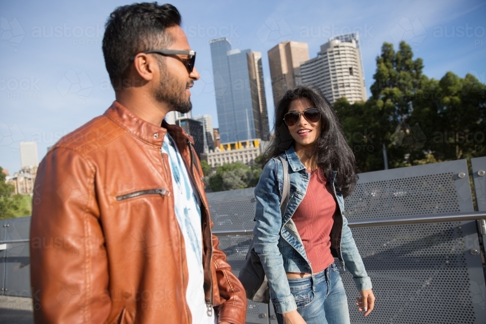 Image of Tourist Couple Exploring Melbourne - Austockphoto