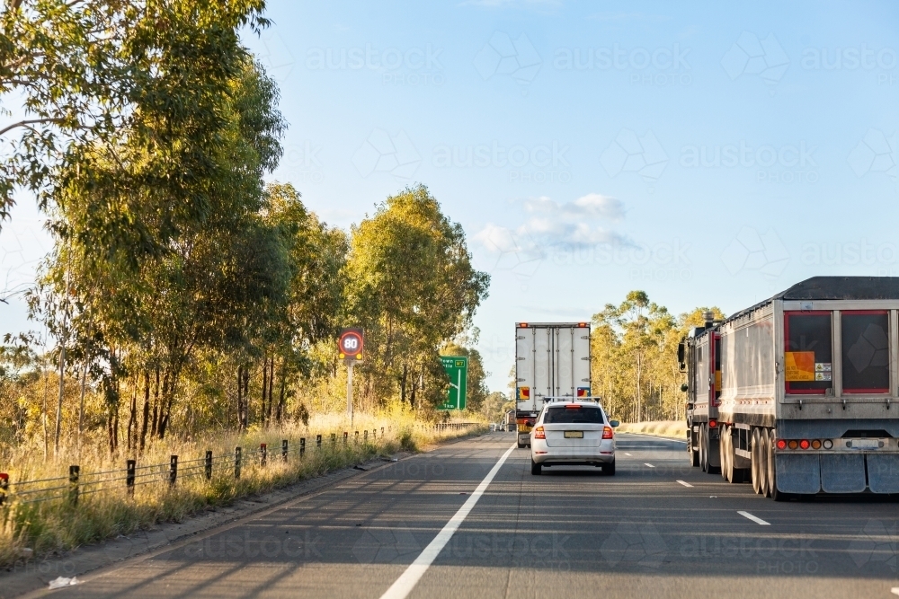 Image of Travelling down Sydney bypass highway road behind car and ...