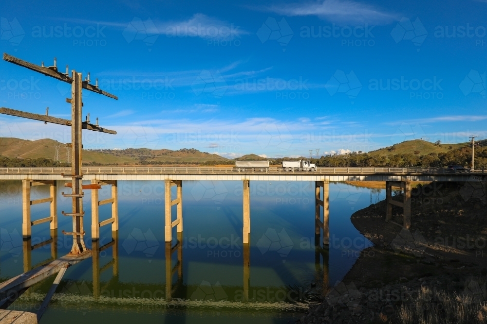 Image of Truck crossing bridge over Lake Eildon in the Central ...
