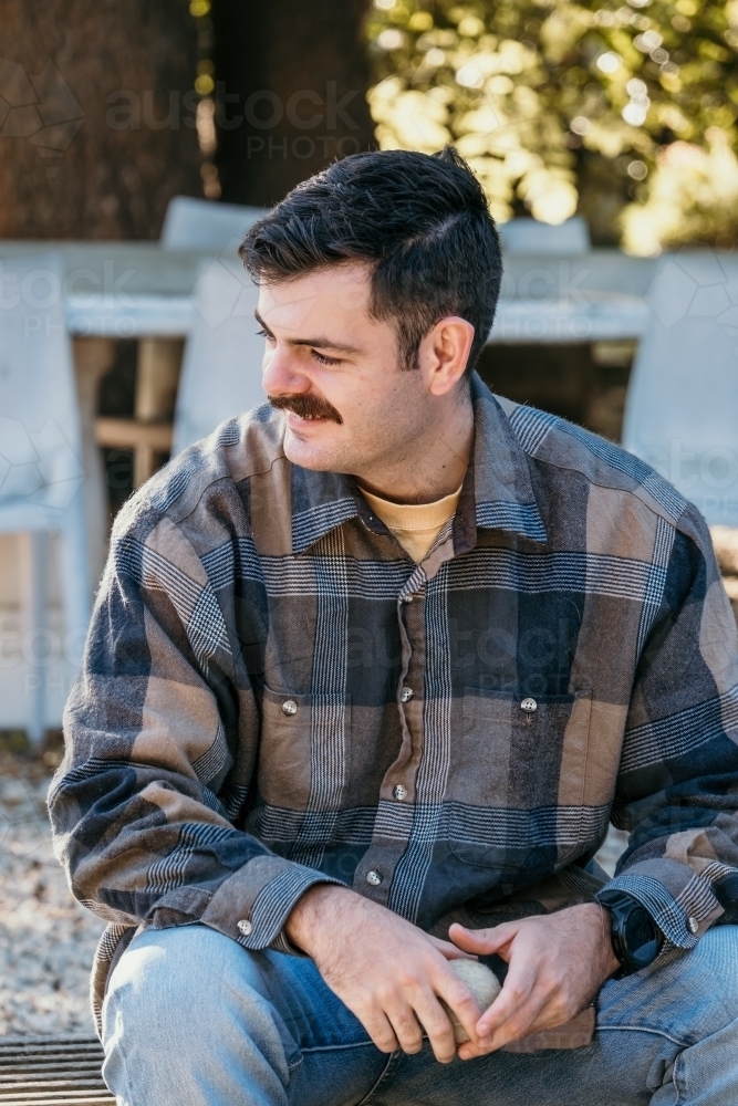 Image of Twenty something man smiling - Austockphoto