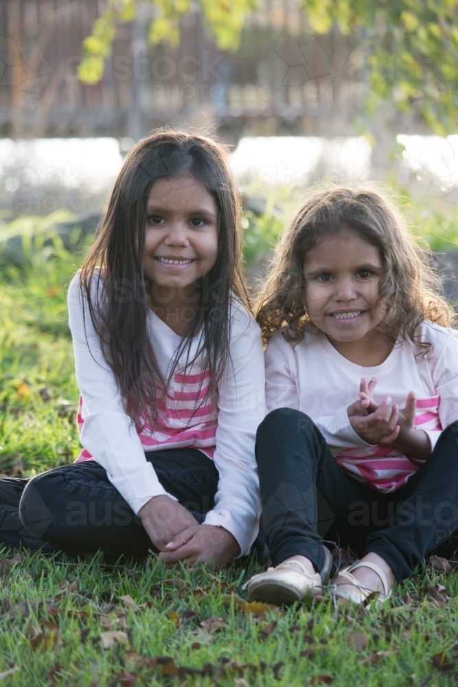 Image Of Two Happy Aboriginal Girl Sisters Austockphoto