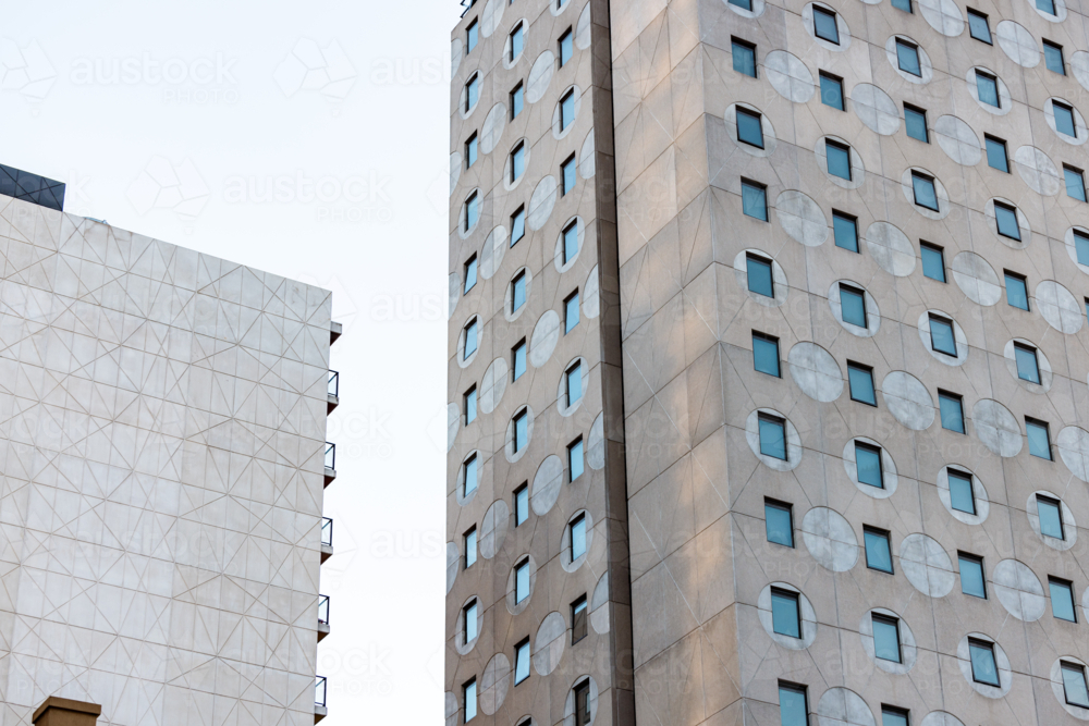 Image of Unusual patterned architecture design of high rise buildings ...