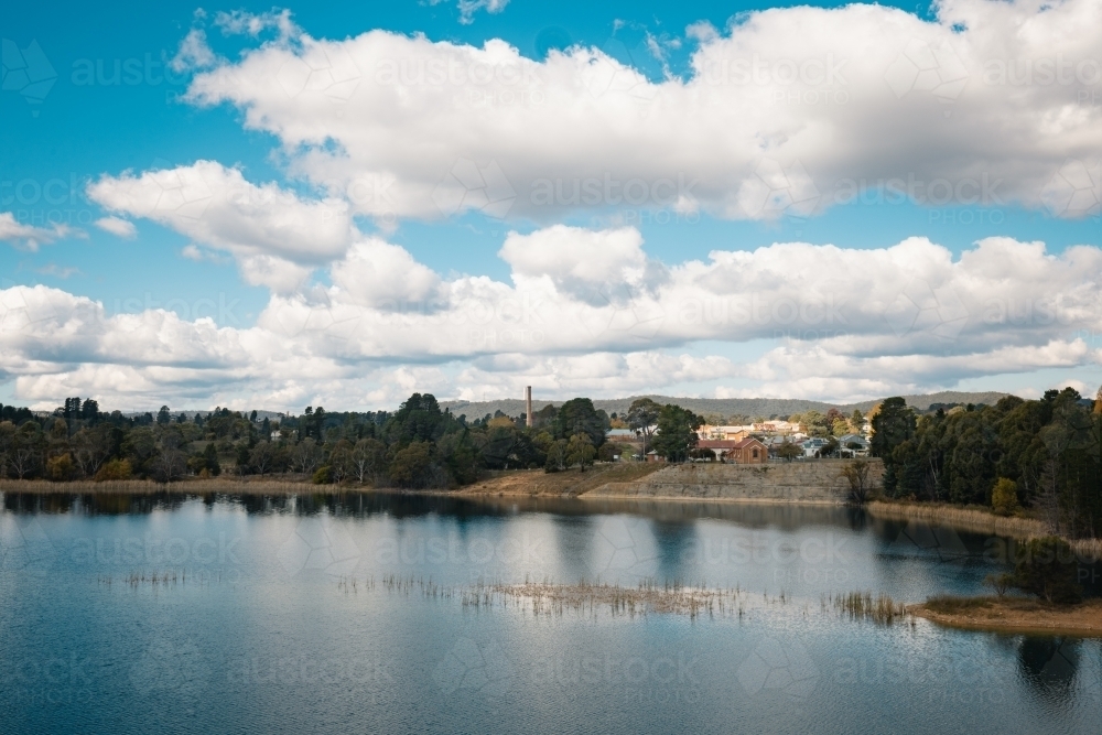 Image of View across the Mill Pond of Portland in regional NSW ...