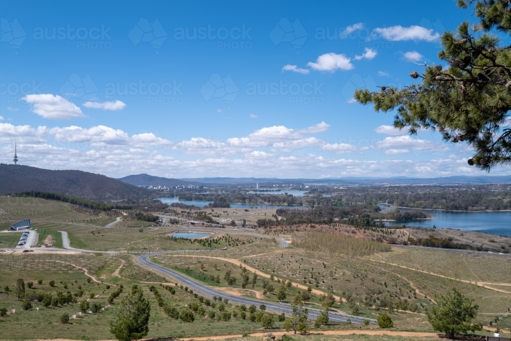 Image of View of Canberra from the National Arboretum - Austockphoto