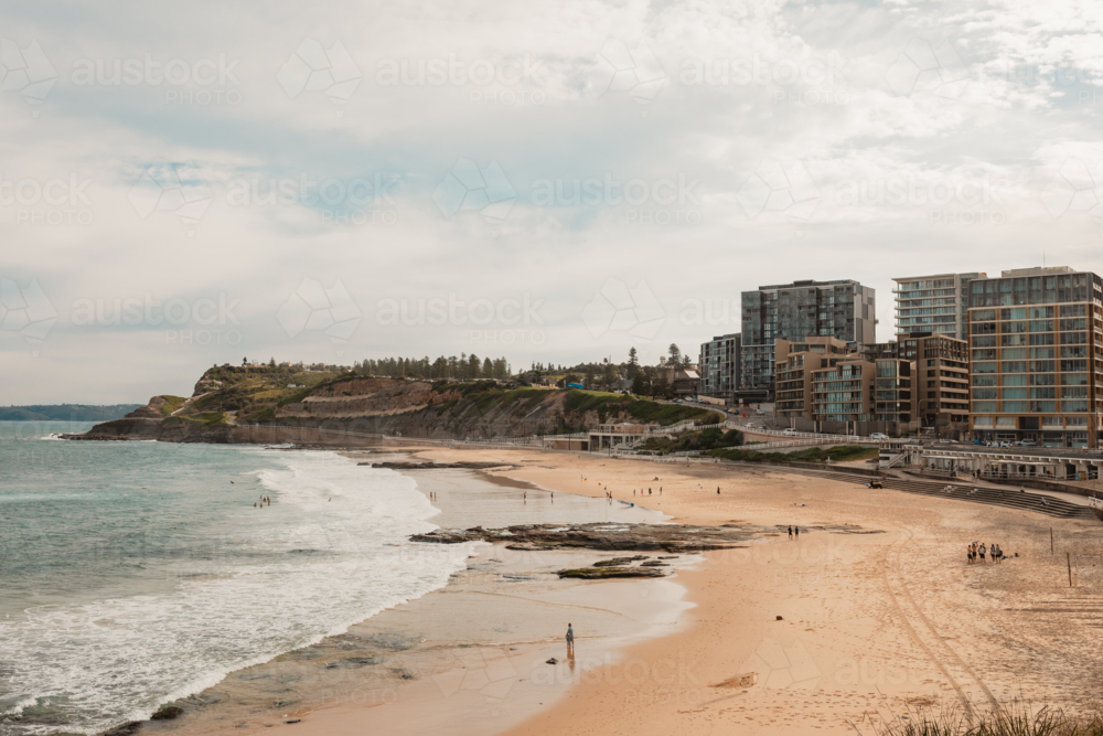 Image of View of Newcastle Beach in Newcastle, New South Wales, showing ...