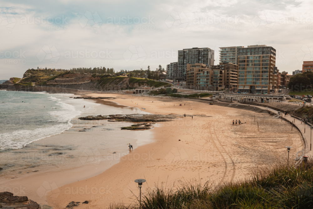 Image of View of Newcastle Beach in Newcastle, New South Wales, showing ...