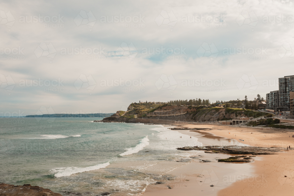Image of View of Newcastle Beach in Newcastle, New South Wales, showing ...