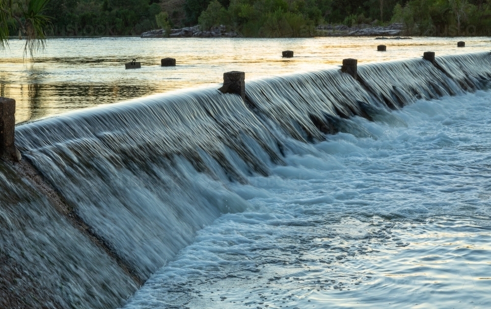 Image of water cascading over the Ivanhoe crossing near Kununurra ...