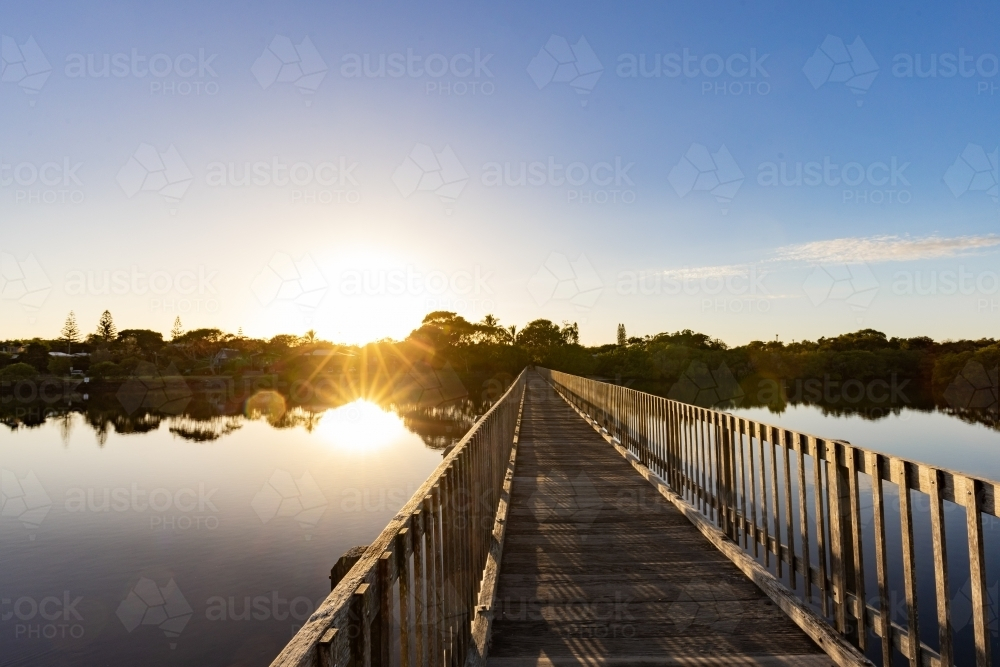 Image of Wooden footbridge leading across Simpsons Creek at Brunswick ...