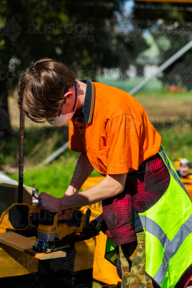 Image of Young Australian trade apprentice student learning during ...