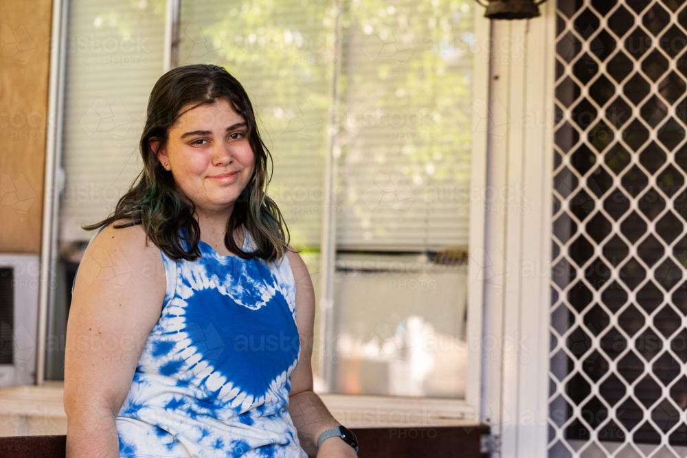 Image of Young First Nations Australian teenage girl smiling outside ...