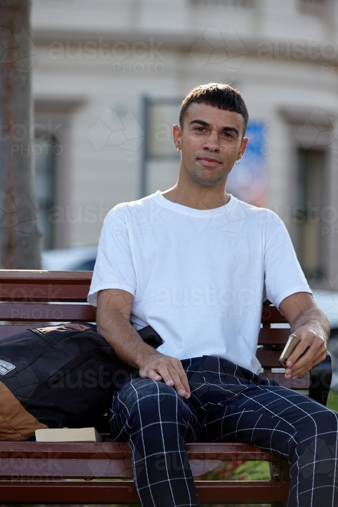 Image of Young Indigenous Australian man enjoying time outdoors ...