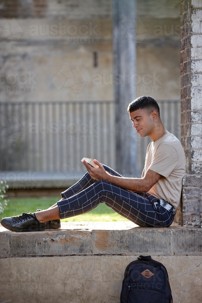 Image of Young Indigenous Australian man enjoying time outdoors ...