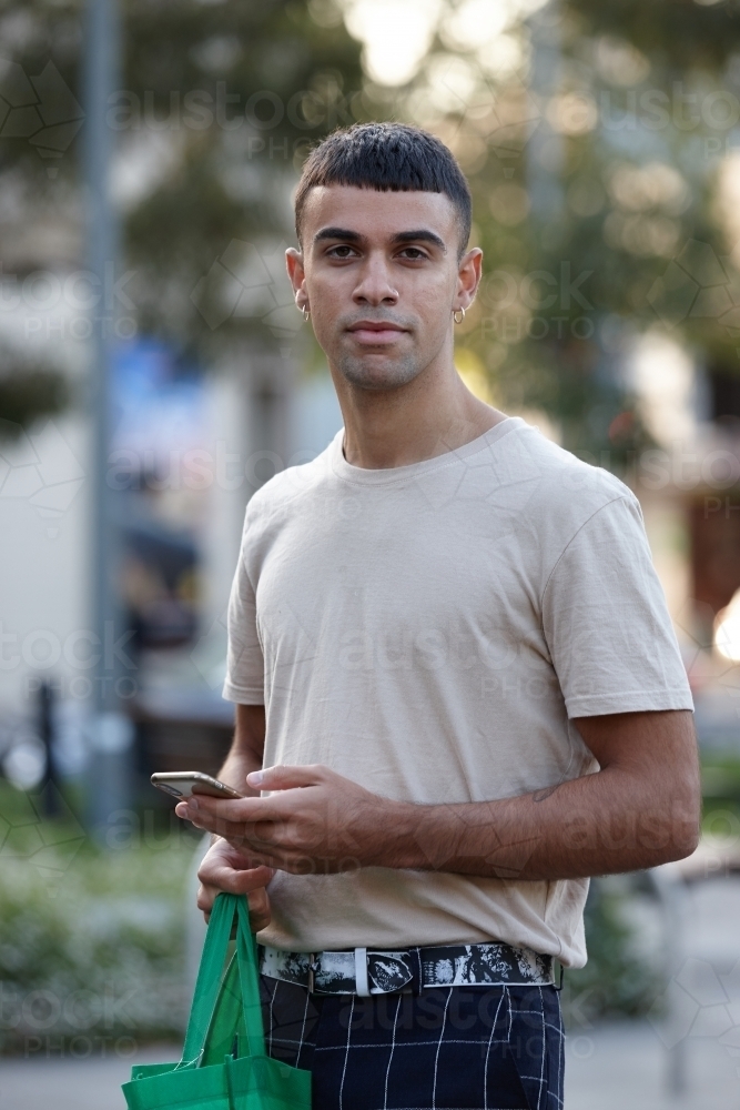 Image of Young Indigenous Australian man enjoying time outdoors ...