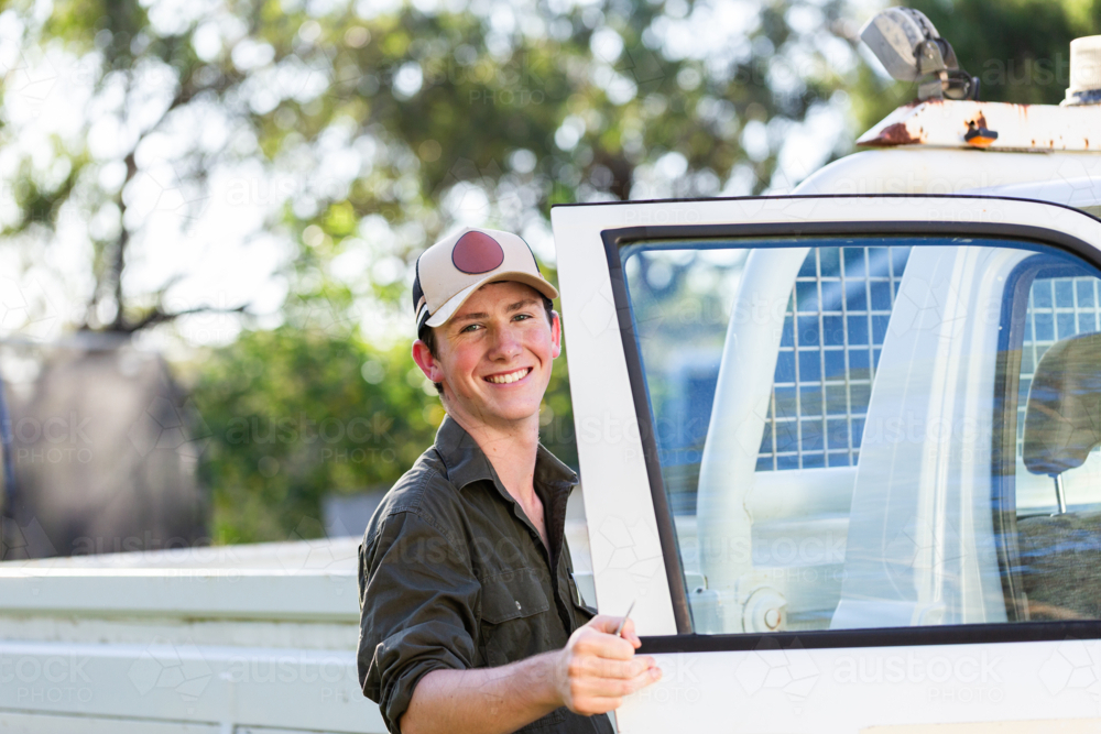 Image of Young P plater provisional driver getting into his first car ...