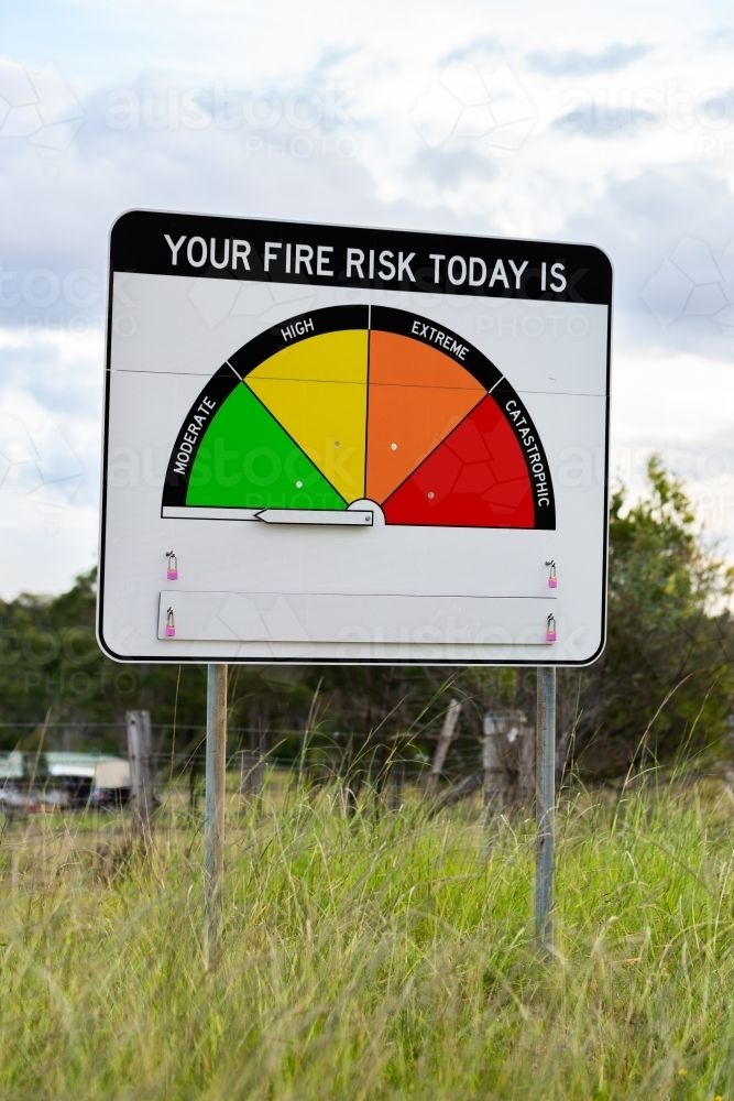 Image of Your fire risk todays is fire danger rating sign with no ...